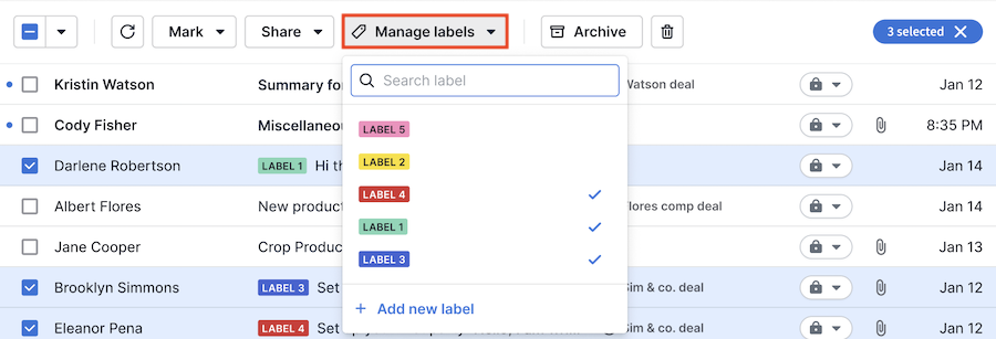 Email labels - Knowledge Base | Pipedrive
